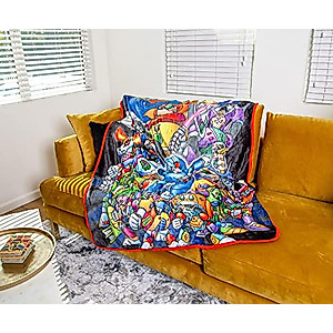 Mega Man X Fleece Throw Blanket | Plush Soft Polyester Cover For Sofa and Bed, Cozy Home Decor, Luxury Room Essentials | Capcom Video Game Gifts For Adults and Kids | 45 x 60 Inches