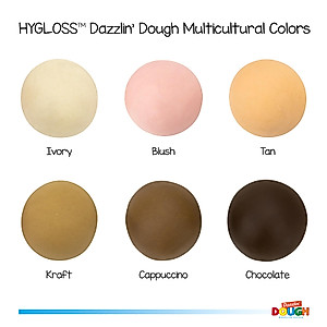 Hygloss Products Unscented Dazzlin' Dough Modeling Clay, Unscented, Safe & Non Toxic, 1 lb of 6 Various Skin Inspired Colors for Arts & Crafts, Multicultural Projects, Learn & Play (4716)