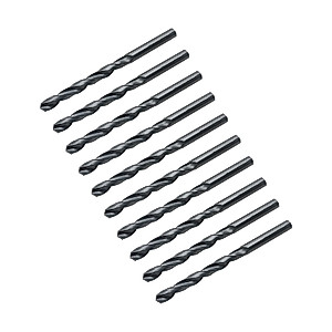 Utoolmart Round Shank Twist Drill Bit, 6.7 mm Dia HSS-4241 Twist Drill Bit, Black Drill Bit Drilling Tool, for Steel Aluminum Alloy, 10 Pcs