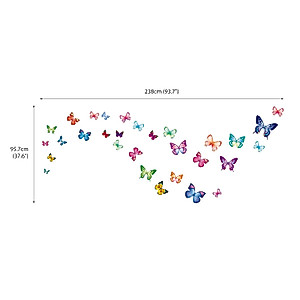 DECOWALL BS-1302 30 Vibrant Butterflies Kids Wall Stickers Wall Decals Peel and Stick Removable Wall Stickers for Kids Nursery Bedroom Living Room d?cor