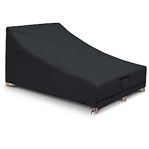 COSHNIBI Double Chaise Lounge Cover,600D Outdoor Waterproof Patio Double Wide Chaise Lounge Chair Cover, for 82 L x 59 W x 32 H Double Recliner, Black
