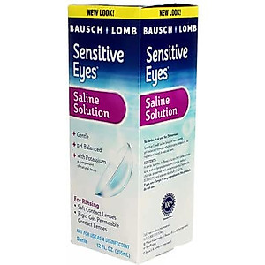 Bausch & Lomb Sensitive Eyes Saline Solution, 12-Ounce Bottles (Pack of 6) - Packaging May Vary