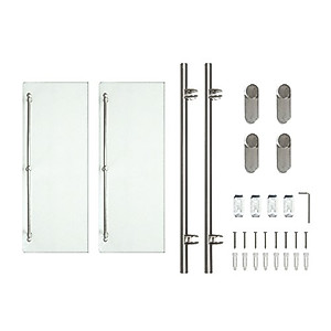 MODONA Double Wall Glass Shelf with Pre-Installed Rail - Satin Nickel - Oval Series - 5 Year Warrantee