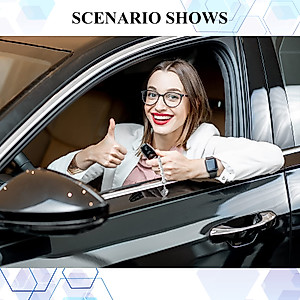 Crystal Car Keychain Bling Keychain Accessories Glitter KeyRing Strap with Heart Charm Key Decorations for Women Auto (Silver)