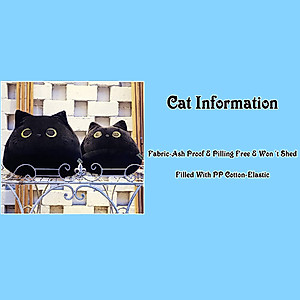 GOBEAUTY Black Plush Toy Pillow Cute Animal Cat-Shaped Stuffed Pillows Cushion Great Gifts for Birthday Valentines Day Christmas to Give Girlfriend Boyfriend, R14IXLVB230R37DSM5W