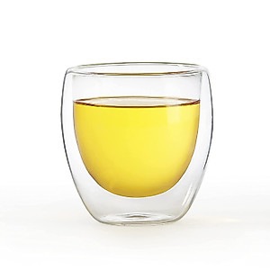 VAHDAM, Double Walled Glass Tea Cup (8.5oz/250ml Capacity) Lead-Free Borosilicate Glass, BPA Free | Double Walled Coffee Mug