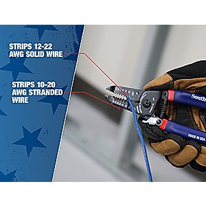 Southwire - 64807940 Tools & Equipment S1020SOL-US 10-20 AWG SOL & 12-22 AWG STR Compact Handles Wire Stripper/Cutter 10-20 SOL & 12-22 STR Stripper/Cutter