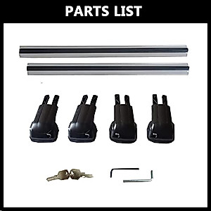 ROKIOTOEX Cobra Roof Rack Crossbars Fit for Ki-a 2023 Telluride EX X-Line, SX X-Pro Raised Side Rails, Cross Bars for Rooftop Cargo Box Luggage, Ski Board, Bike Carrier – Silver CJ4035