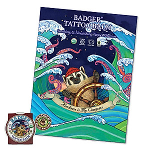 Badger - Tattoo Balm, Natural Tattoo Aftercare Salve, Tattooing Cream that Heals and Protects w/Coconut and Tamanu Oil, Organic Tattoo Butter 2oz Tin