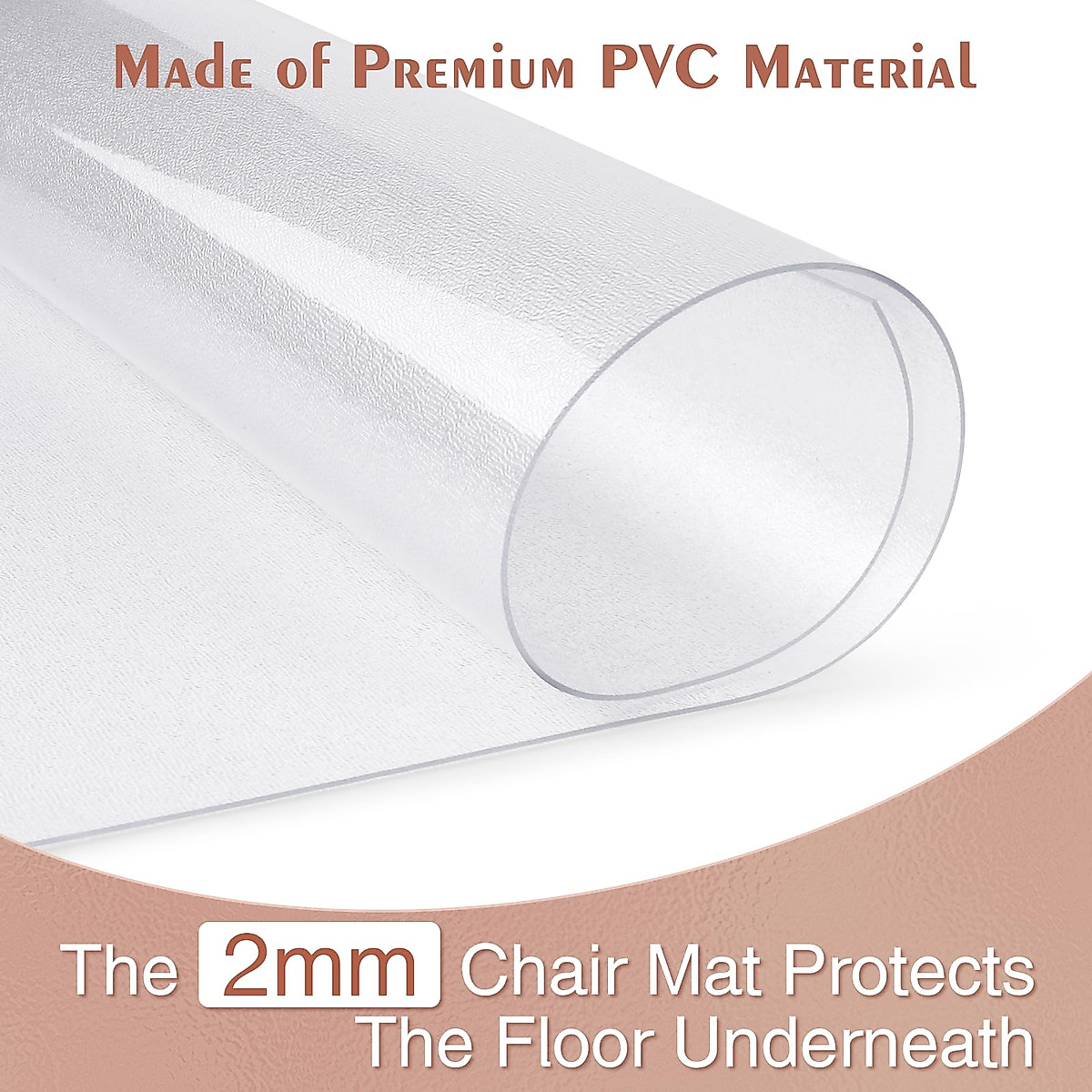 HappyTrends Office Chair Mat for Carpet-36 x48 Transparent Computer Desk Chair Mat for Carpeted Hard Wood/Tile Floor,Anti-Slip Home Office Chair Floor Mats for Work,Home and Gaming