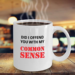 Did I offend you with my common sense mug, novelty coffee mug, gag gift for co workers, funny cup, joke, unique