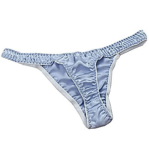 LingDooo Women 3Pairs Pure Silk String Bikini Panties Sexy Wear Soft Thong Healthy Summer Beach Underwear S-XL (XL, A)