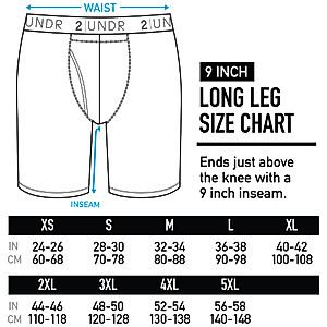 2UNDR Men's Flow Shift 9" Long Leg Underwear (White, Large)