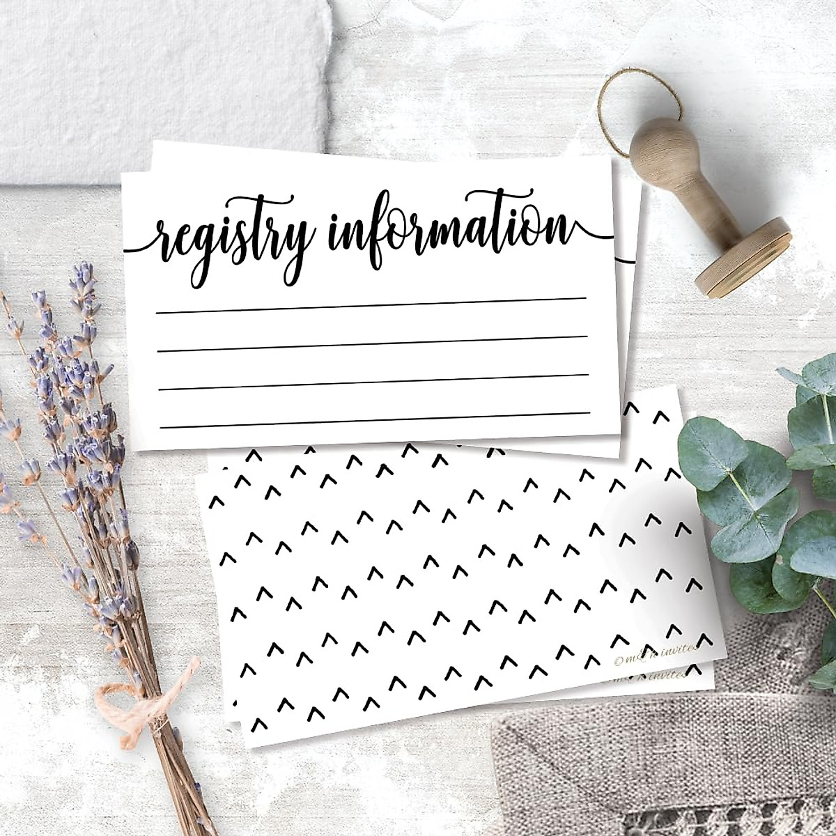 50 Registry Cards - Baby Shower or Bridal Shower - Invitation Inserts