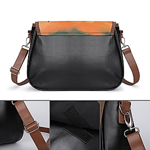 delayer Satchel Bag For Women Oil Painting Seagull Lighthouse Waterproof Leather Crossbody Handbag Messenger Bag For Ladies, Multi