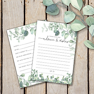 Your Main Event Prints Eucalyptus Advice and Wishes Cards for Bridal Showers, Weddings, and the Bride and Groom - Pack of 50 5"x7" Cards