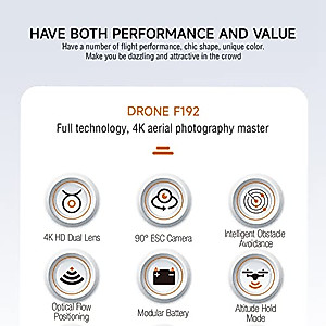 Qiopertar Drone with 4K Dual HD FPV Camera Optical Fl-ow Localization Remote Control with Altitude Hold Headless Mode One Key Start Speed Toys Gifts for Boys Girls