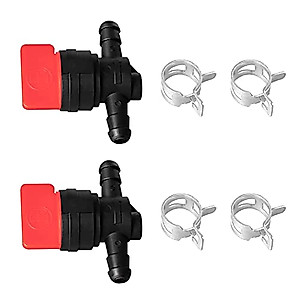 Fuel Shut Off Valve for Mower - 1/4" Fuel Cut Off Valve for Riding Lawn Mower Garden Tractor Pressure Washer Snowblower, in Line Fuel Gas Control Shut Off Valve Switches Tap for Small Engines