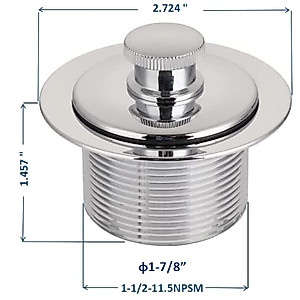VATTNO Tub Drain Kit 1-7/8" Bathtub Drain Strainer for American Standard Tubs Bath Tub Drain Chrome Finish (02)