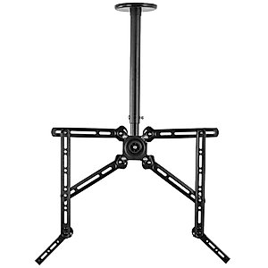 VIVO Manual Flat Ceiling TV Mount for 23 to 55 inch Screens with Universal Sound Bar Bracket, TV and Soundbar Mount Combo, Mount-KIT-VCSB2