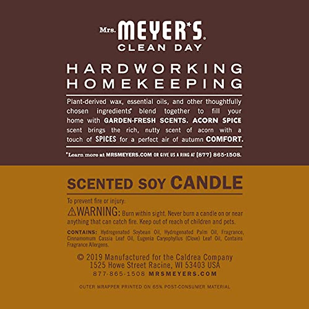 Mrs Meyer's Acorn Spice Candle 4.9oz, 1 EA