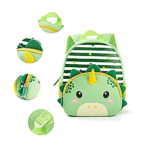 KK CRAFTS Toddler Backpack, Waterproof Preschool Backpack, 3D Cute Cartoon Neoprene Animal Schoolbag for Kids, Lunch Box Carry Bag for Boys Girls,Dinosaur