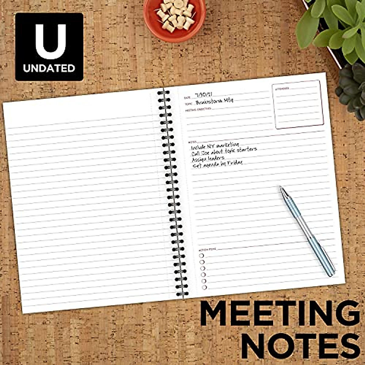Cambridge Limited Notebook, 9-1/2” x 6-5/8”, 80 Sheet Business / Meeting Notebook, Black (06982)