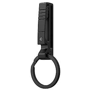Spigen Metal Fit Titanium Belt Loop Key Ring Clip Holder, Car Keychain Key Clip for Belt, Bottle Opener Key Chain Ring for Men and Women - Black