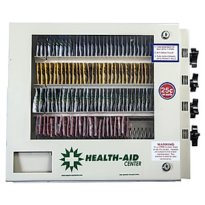 Health Aid 4 Select Medicine, Feminine Hygiene, Condom, Vending Machine with HD All Steel Coin MECHANISMS and KNOBS