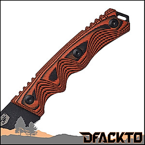 DFACKTO 6in Fieldbutcher Hybrid Boning Fillet Knife, G10 Handle, High Carbon Steel, Camping and Kitchen Knife for Hunting, Fishing, Butchering, Tactical Outdoor Knife (Orange)