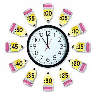 Eureka 'Telling Time' Bulletin Board Analog Clock Practice, 4pc, 17'' W x 24'' L, Model Number: 847423-AWZM