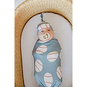 Large Premium Knit Baby Swaddle Receiving Blanket"Slugger" by Copper Pearl