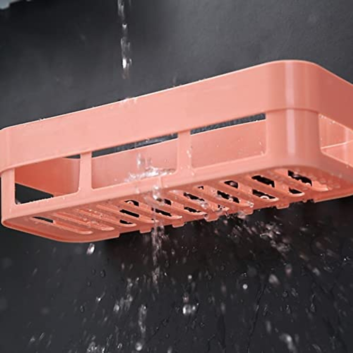 Muellery Adhesive Wall Mounted Shelf Hanger Hanging on Wall Stick Bathroom Kitchen Pink TPQU96103