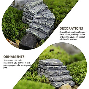 DOITOOL Desk Topper Dining Table Decor 10pcs Resin Stone Step Stair Miniature Rock Stair Ornament Decoration DIY Craft Yard Bonsai Decals Plants Decor Miniature Glass Ornaments
