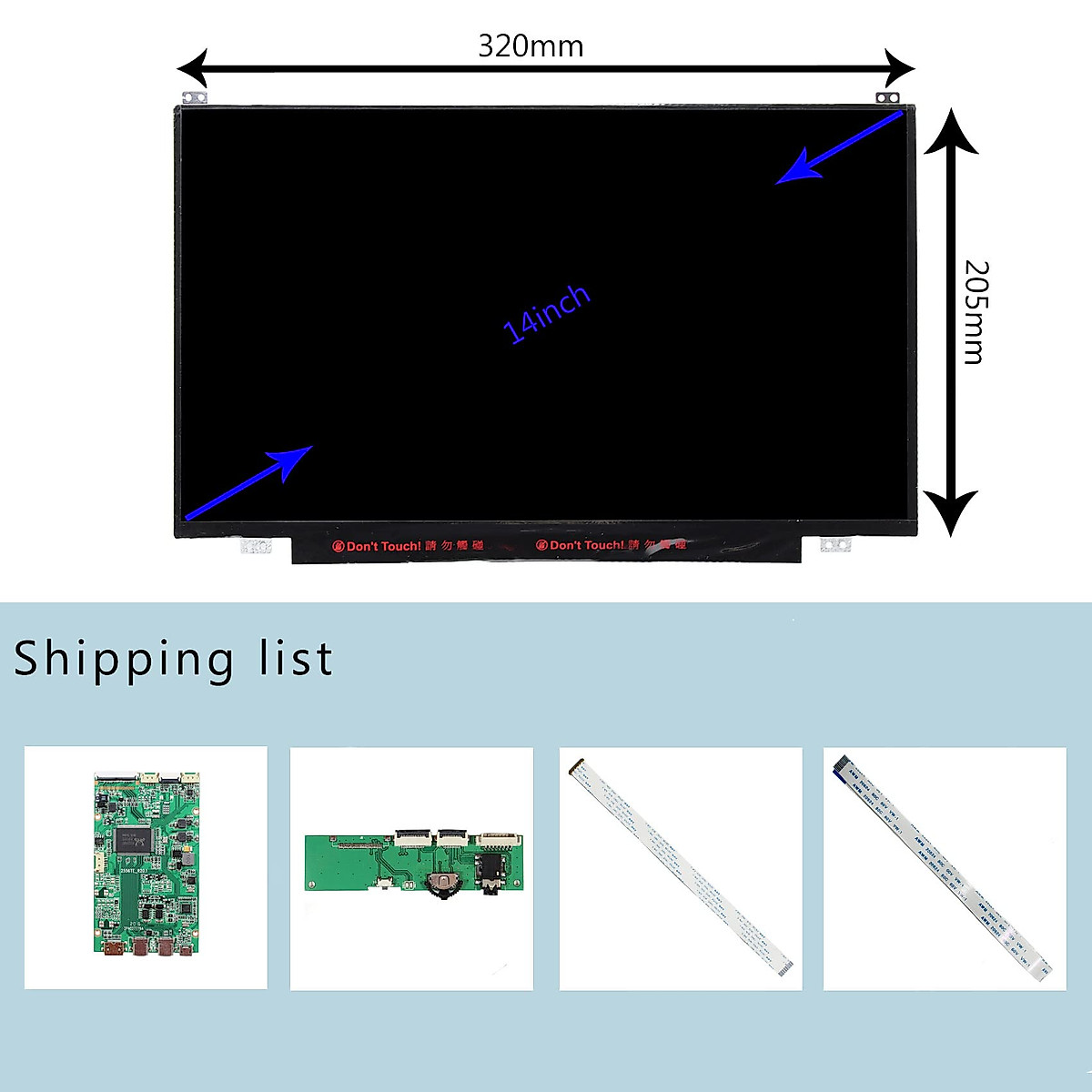 VSDISPLAY 14" 14 Inch 1920X1080 IPS LCD Screen with HD MI Type C LCD Controller Board VS-RTD2556HC-V2
