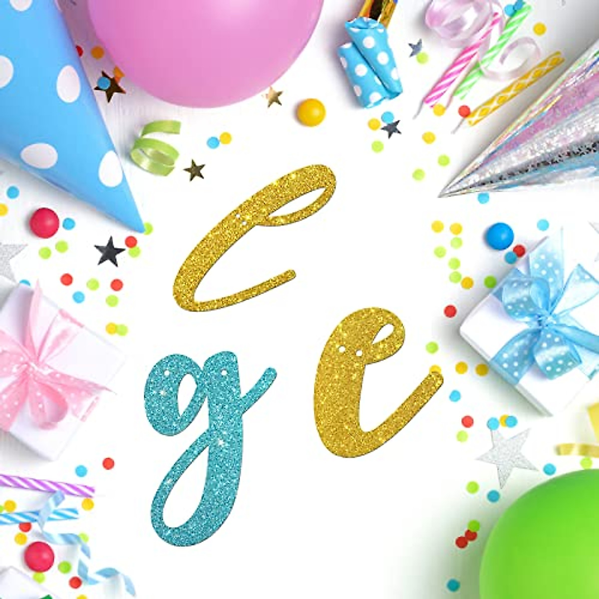 Halodete Farewell Good Luck Banner, Retirement Banner, Farewell, Going Away, Job Change, Adventure Awaits Celebration Party Garland Bunting Decorations - Gold Blue Glitter