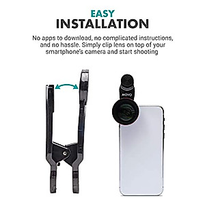 Movo SPL-Tele 3X Telephoto Lens with Clip Mount for Smartphones - Zoom Lens for iPhone, Android, and Tablets - Smartphone Telescopic Lens for Video and Photography - Best Telephoto Lens for iPhone