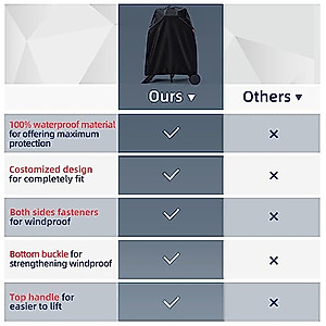 TRAVELIT Waterproof Cover for Ninja Woodfire Outdoor Grill on Its Stand, Weather Resistant BBQ Grill Accessories, Compatible with Ninja Smoker Grill OG701 OG751 OG700 Series, Black (Cover Only)