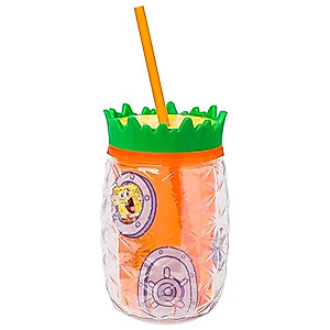 Silver Buffalo Spongebob Squarepants Gary Snail House in Bikini Bottom Pineapple Double Wall Tumbler, 16 Ounces