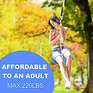 Swings Tree Swing for Kids Outdoor Saucer Swing Set with Curved arc of The Ride Swing,Swing Set-Backyard Swing Seat for Kids with Adjustable Rope (Blue)
