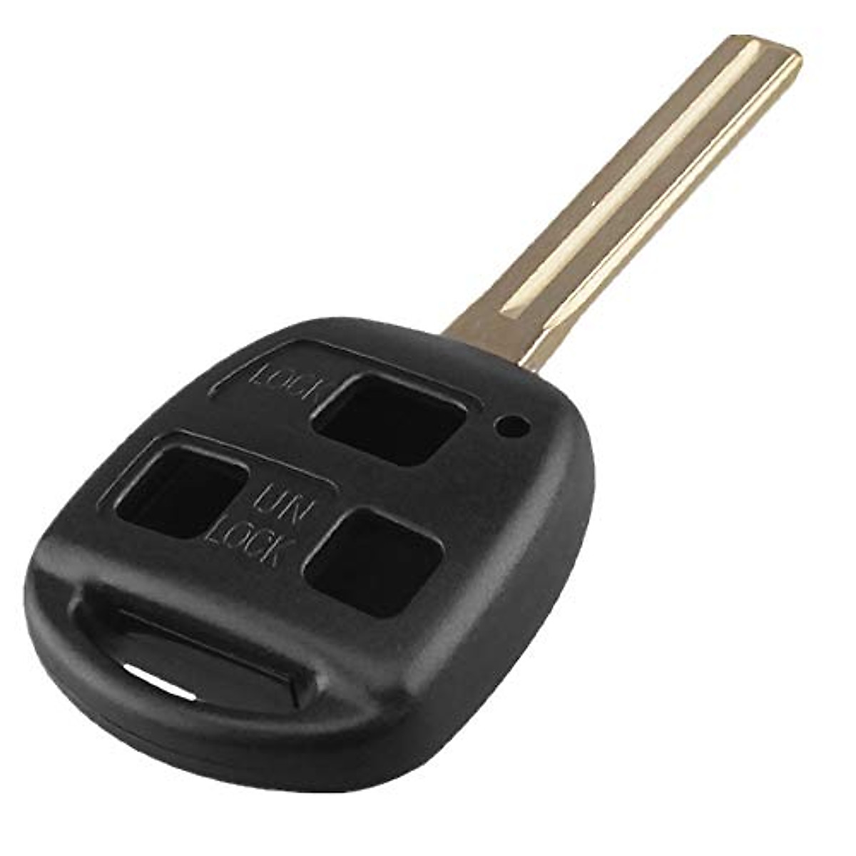 Beefunny Remote Car Key Shell 3 Button Uncut Key Fob Case for Toyota For Lexus ES300/IS400/RX300/RX400h Blade TOY48 48mm (2)