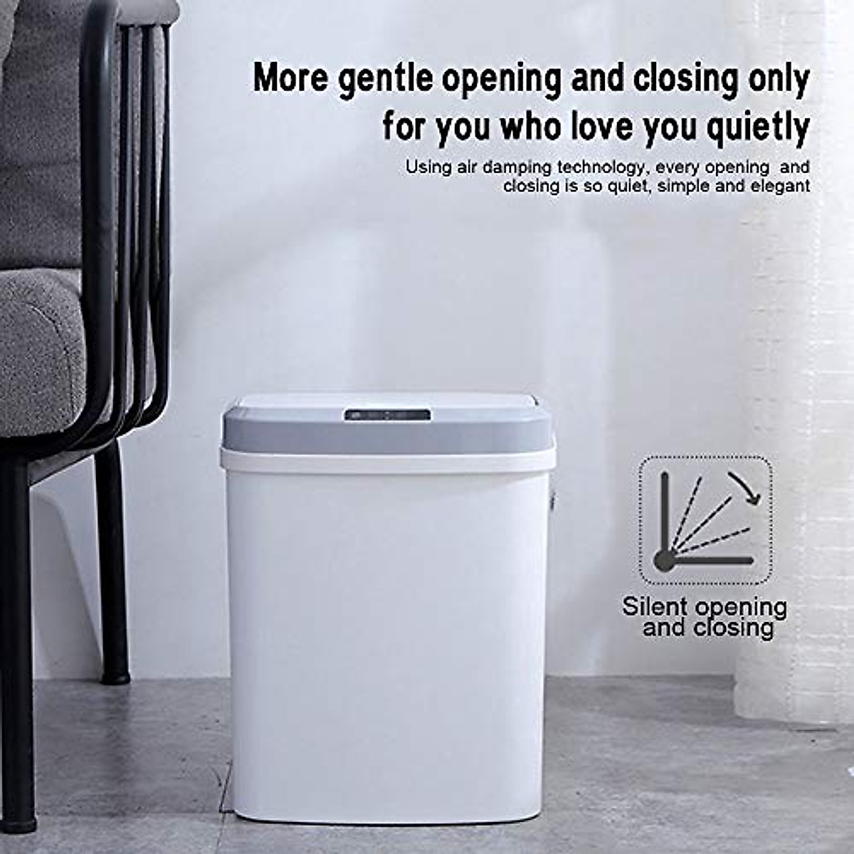 WPYYI Creative Bedroom Office Rechargeable New Plastic Smart Sensor Trash Garbage Cans Mute Automatic Trash Bin Household Paper ( Color : D )