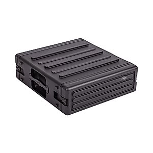 SKB Cases 3U rSeries Standard Roto Molded LLDPE Rack with Flush Carry Handles and Non-Slip Rubber Feet, Includes Rack Mount Screws