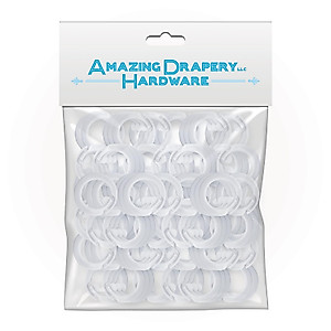 Amazing Drapery Hardware Premium Plastic Roman Shade Split Rings, 100 Pack - Premium White Finish, UV-Resistant - Versatile and Easy-to-Use for Window Valances and Shades