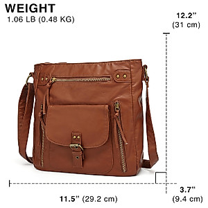 Scarleton Purses for Women, Crossbody Bags for Women, Crossbody Purse, Handbags for Women, Multi Pocket Shoulder Bag Large, H200504A, Brown