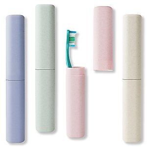 Travel Toothbrush Case Pack of 4, RIEYOOA Toothbrush Cover, Travel Toothbrush Holder for Travel/Camping/School, Portable and Breathable