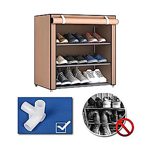 Shoe Rack Shoe Shelf Stackable Shoe Rack Multifunction 3 Tier Shoe Cabinet Fabric Shoe Rack Organiser Shoes Boots Storage Rack Shelf with Cover Shoe Storage Organiser Racks Shoe Bench Stackable Shoes