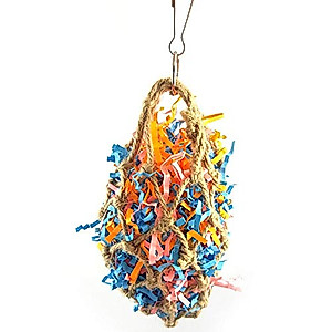 Litewoo Bird Foraging Shredding Nest Chew Hanging Toy for African Grey Cockatoos Conure Parakeet Quaker Cockatiel Cage Accessories