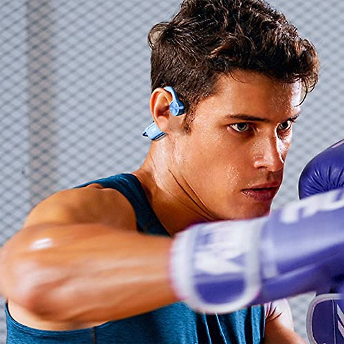 Bone Conduction Headphones with Noise Reduction Tech,Waterproof Wireless Bluetooth 5.0 Sport Headset for Running,Cycling,Hiking,Gym,Climbing & Driving