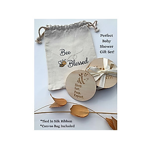 Funny Baby Monthly Milestone Announcement Cards | 13 Round Wooden Double Sided Signs | Gender Neutral Gifts | Baby Shower | Fun Photo Props | Baby Registry | Pregnancy Gift | Baby Photo Props